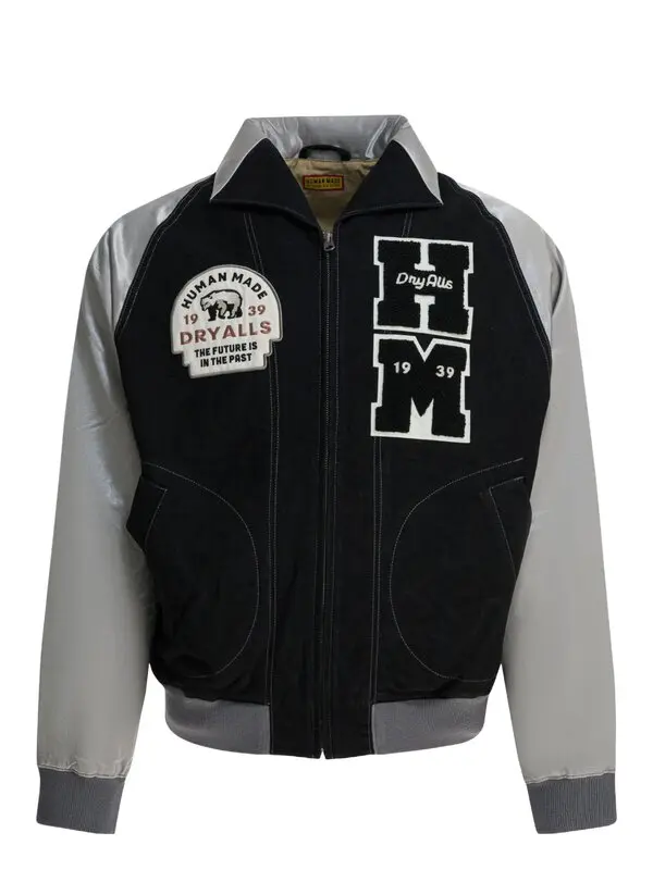 HUMAN MADE Varsity Bomber Jacket With Sagara Patches - Black