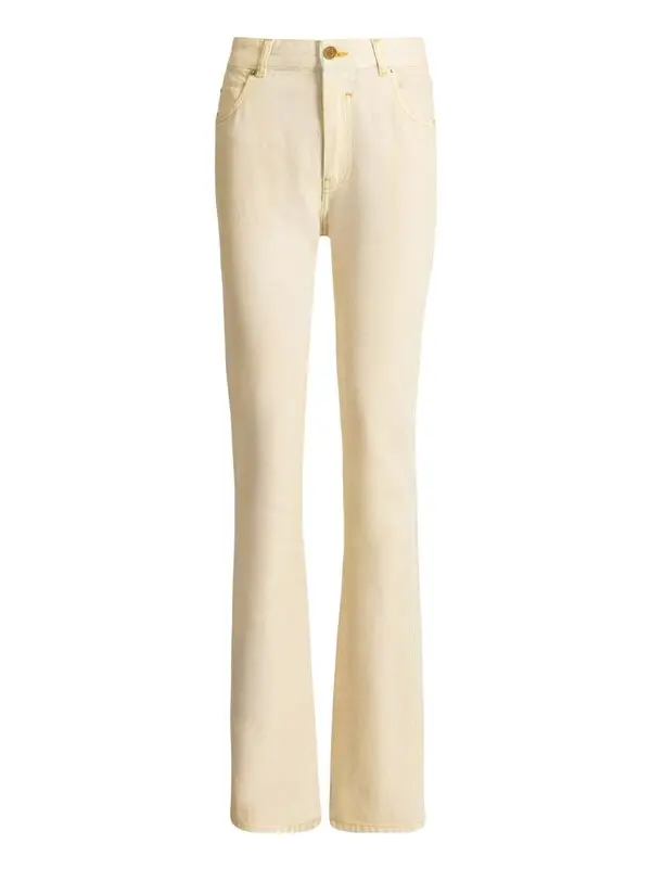 Balmain High-waisted Faded Denim Jeans - Nude