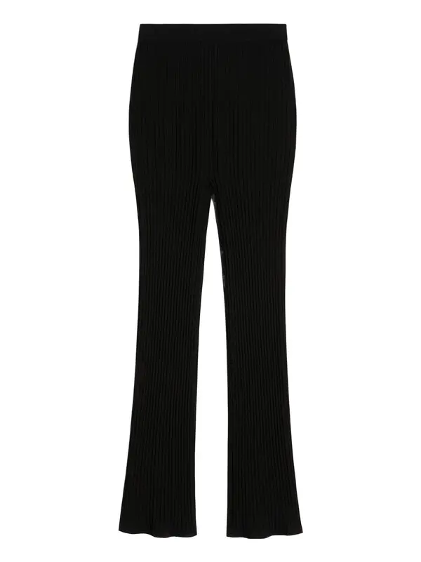 Max Mara Ribbed Pleated Trousers - Black