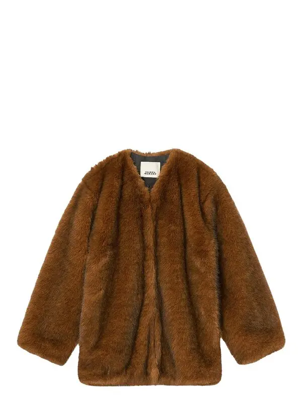 Isabel Marant Étoile Aglae Faux Fur Coat - Ochre