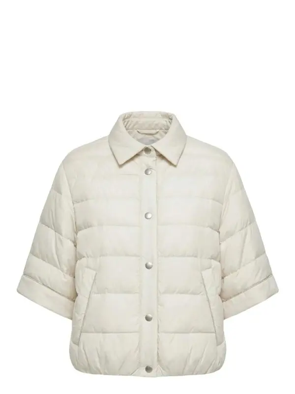 Peserico Button-up Quilted Cropped Jacket - White