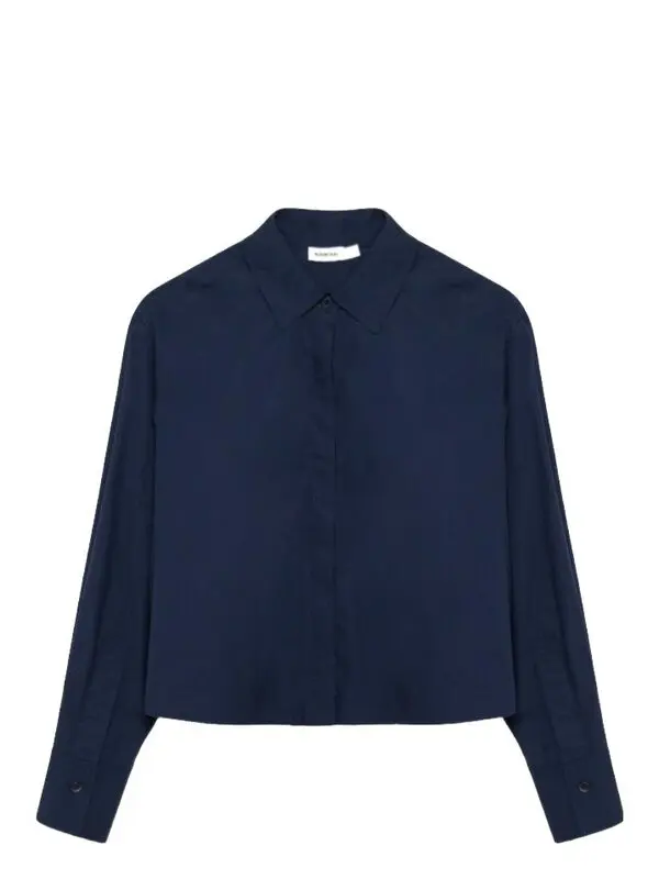 Simkhai Kacey Lace Pleated Shirt - Midnight
