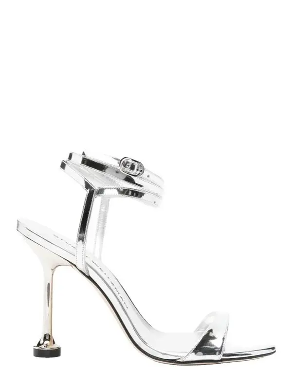 STUART WEITZMAN Metallic Stiletto High Heel Sandals - Silver