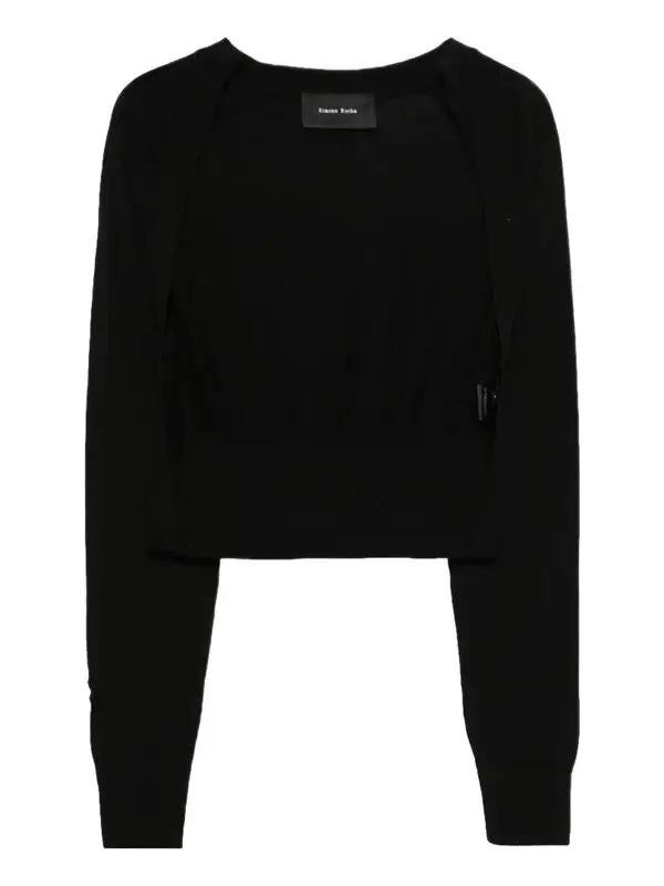 Simone Rocha Mercerised Cutout Sleeve Jumper - Black