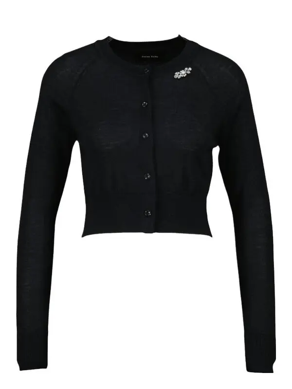 Simone Rocha Embellished Cropped Cardigan - Black