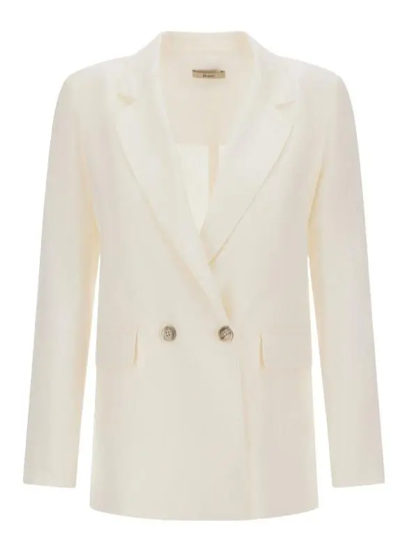 Herno Pure Linen Double-breasted Blazer - Natural Color