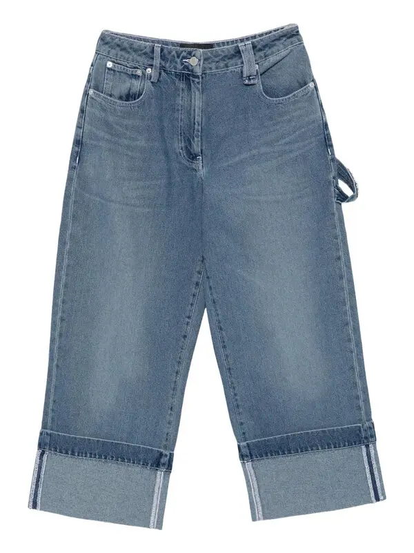 Simone Rocha Embellished Straight Leg Jeans - Indigo/pearl White/clear