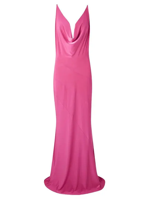 16Arlington Etna Drop-down Elastic Satin Gown - Pink