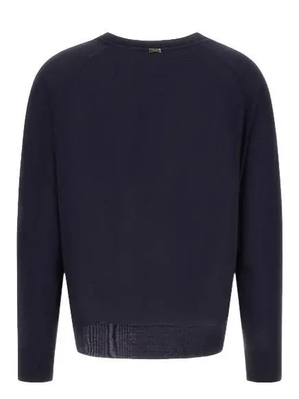 Herno Crewneck Ribbed Long Sleeve T-shirt - Navy Blue