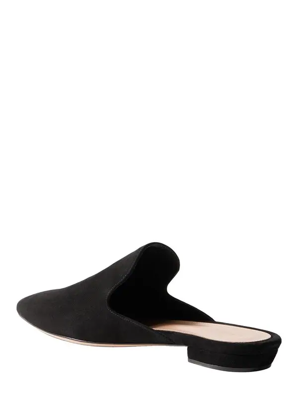 GIANVITO ROSSI Suede Slip-on Slippers - Black