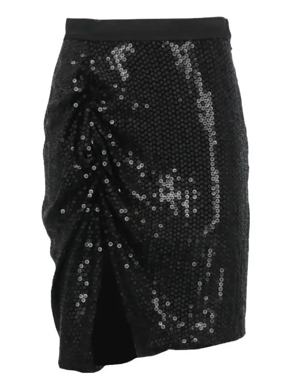 VIVIENNE WESTWOOD Ruched Sequin Mini Skirt - Black