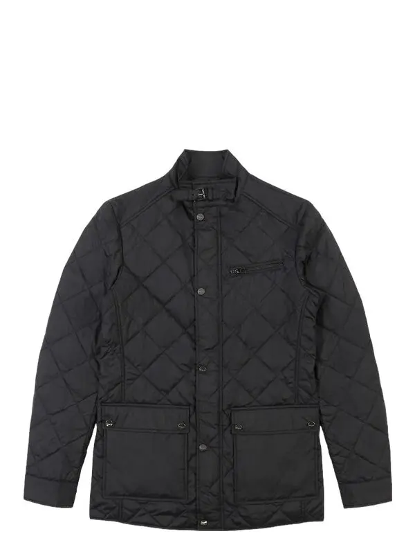 FERRAGAMO Quilted Stand Collar Jacket - Black