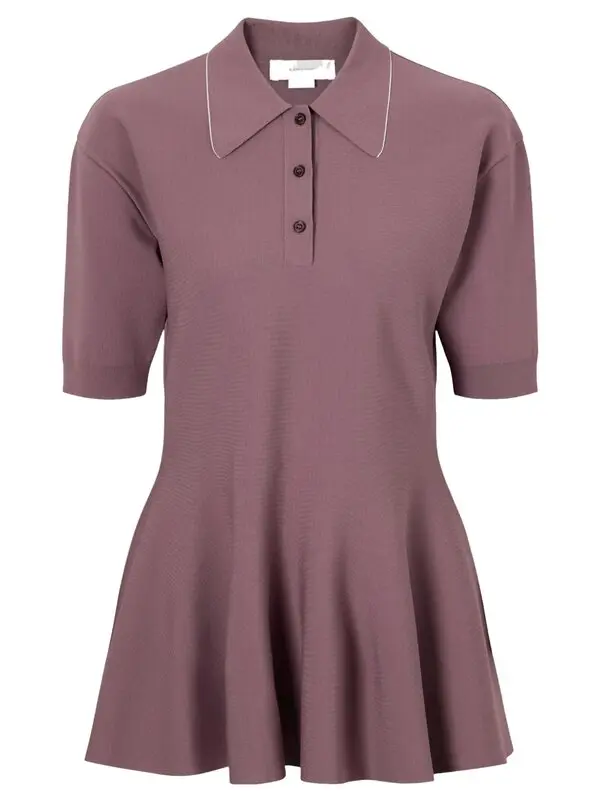 Stella McCartney Short Sleeve Polo Knit Dress - Brown
