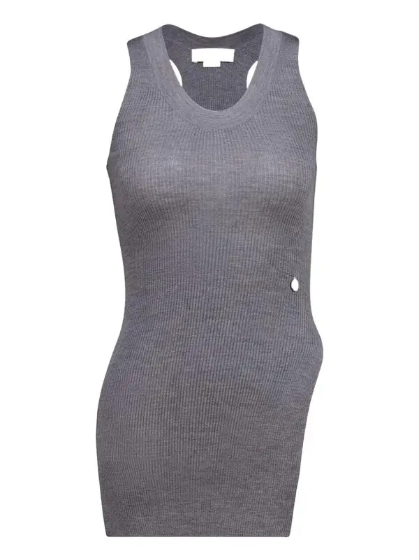 Stella McCartney Sleeveless Asymmetric Knit Top - Grey
