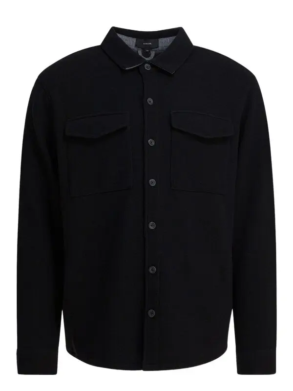 Vince Button Pocket Overshirt - Grey