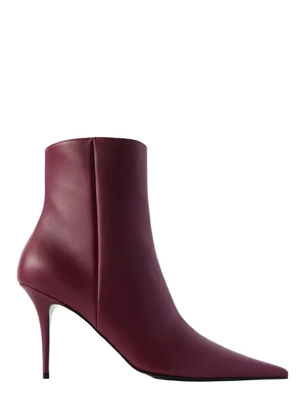 Amina Muaddi Barbara Leather Ankle Boots - Brown