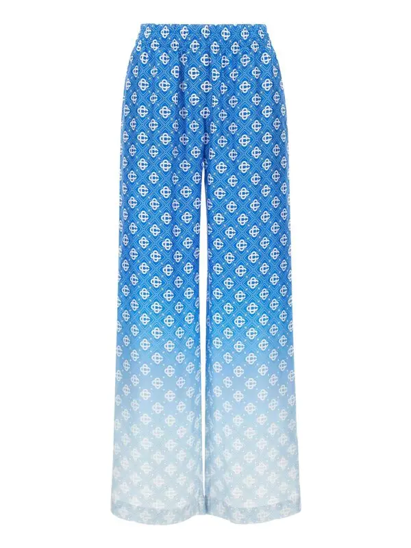 Casablanca Gradient Monogram Wide-leg Pants - Blue