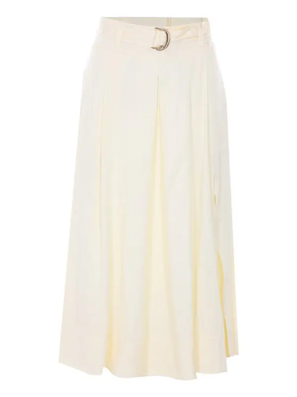 TWINSET Belted Midi Skirt - White