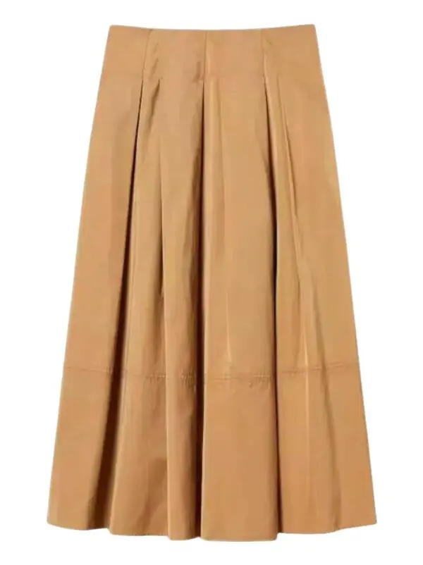 TWINSET Pleated Midi Skirt With A-line Cut - Nude