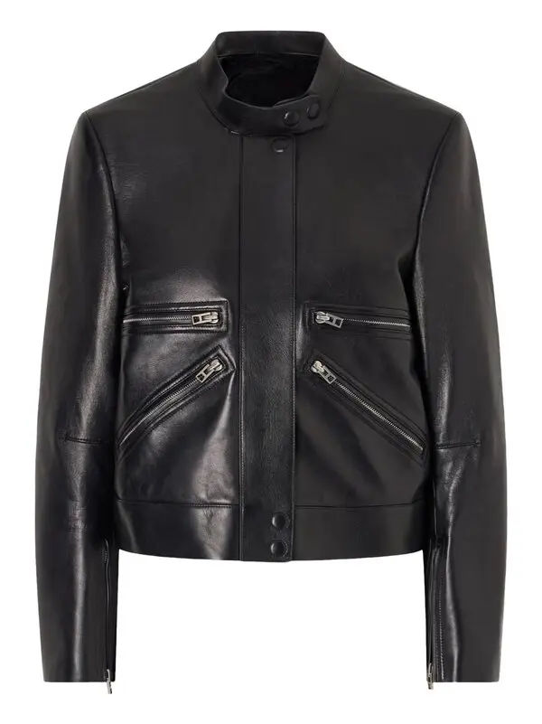 TOM FORD Nappa Leather Racer Jacket - Black