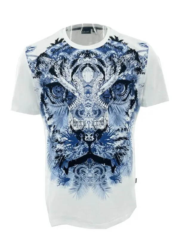 Just Cavalli Pattern Printed Short-sleeved T-shirt - Blue