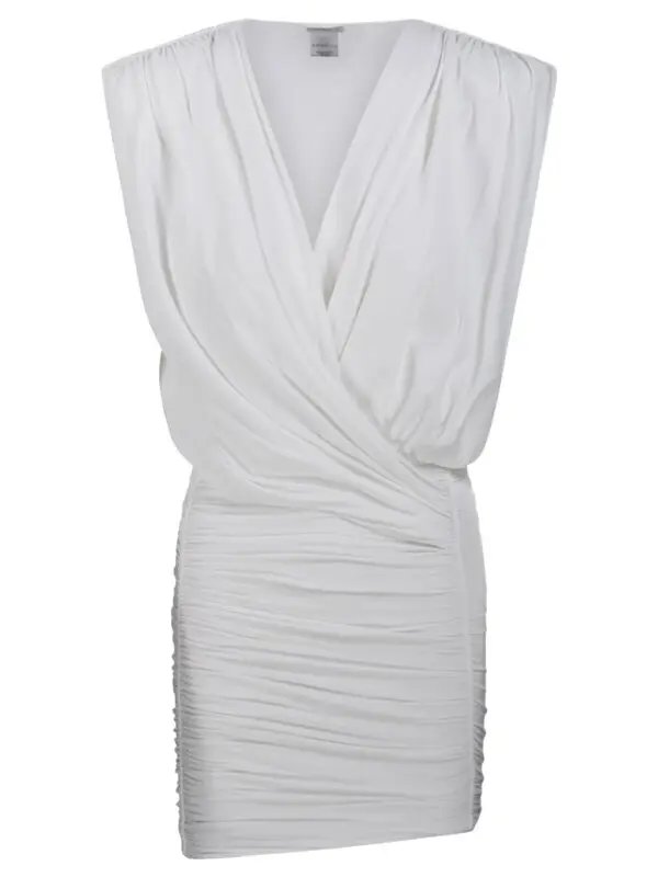 AMAZUIN Candice Draped Mini Dress - White