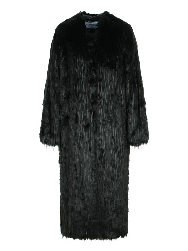 STAND STUDIO Carolina Faux Fur Coat - Black