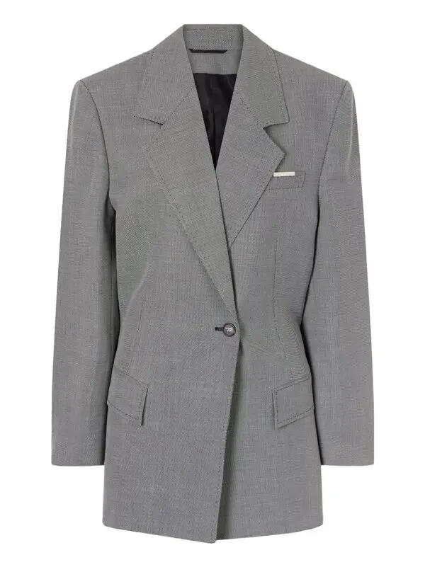 Attico Wool And Cotton-blend Blazer - Gray