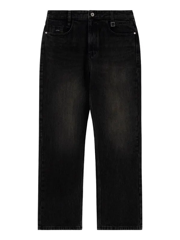 WOOYOUNGMI Washed Effect Straight Leg Jeans - Black