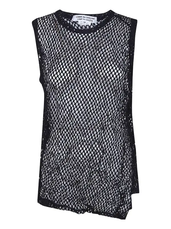 Comme Des Garçons Mesh Asymmetric Top - Black