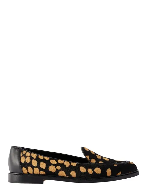 Manolo Blahnik Leopard-print Calf Hair Loafers - Black