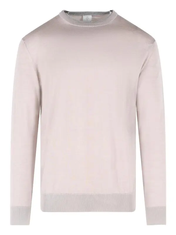 Eleventy Ribbed Crew Neck Knitted Sweater - Pink