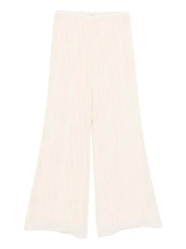 FORTE_FORTE Textured Wide-leg Trousers - White