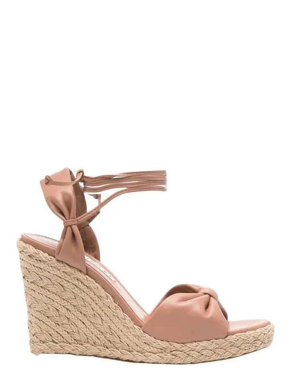 AQUAZZURA Knot Wedge Espadrille Sandals - Pale Pink