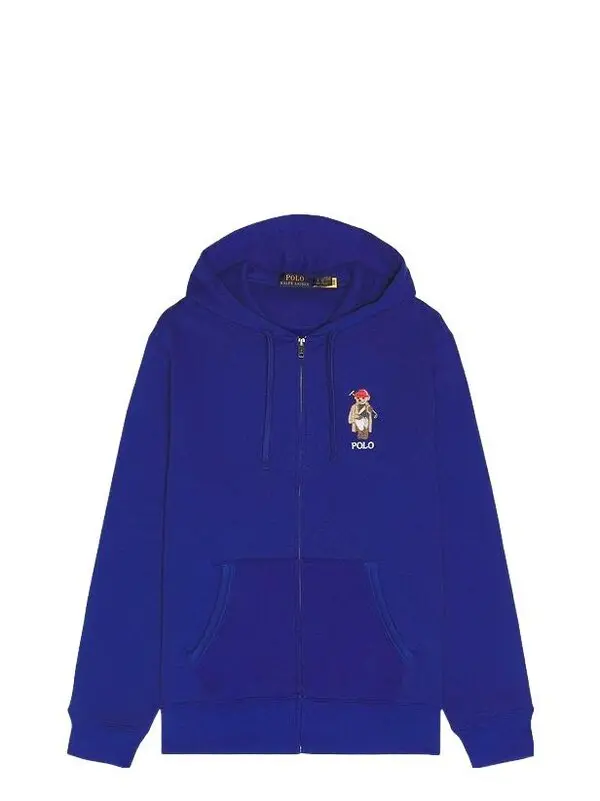 Polo Ralph Lauren Long-sleeved Full-zip Hoodie With Embroidered Logo - Sapphire Star
