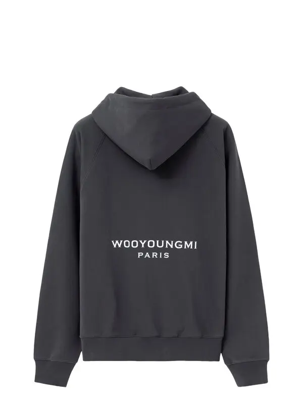 WOOYOUNGMI New Style Hooded Back Logo Sweatshirt - Black