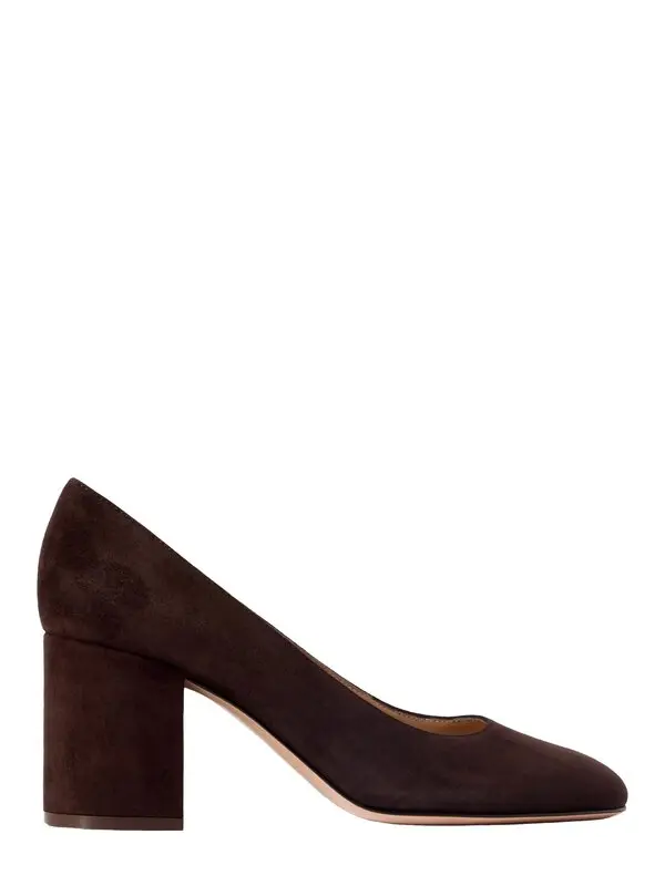 GIANVITO ROSSI Suede Pumps With Block Heel - Black