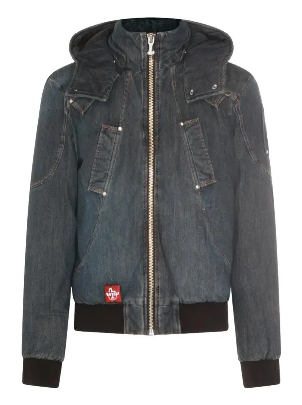 Moose Knuckles Zip Up Hooded Jacket - Blue
