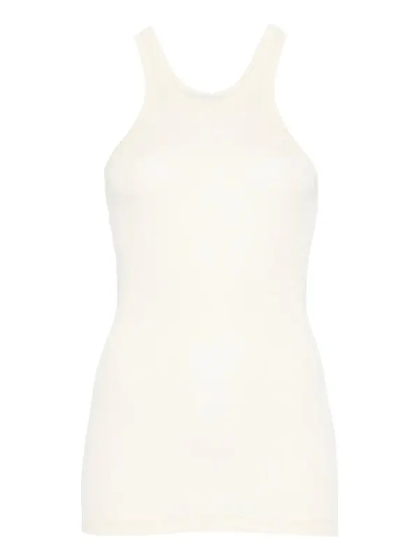 Sportmax Ribbed Knit Crew Neck Vest - White