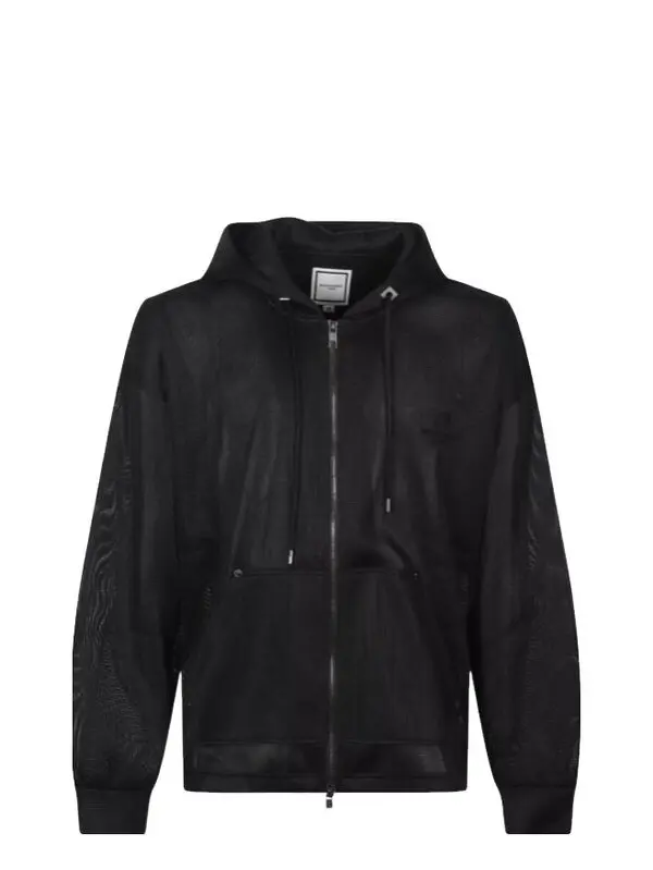 WOOYOUNGMI Zip-up Mesh Hoodie - Black
