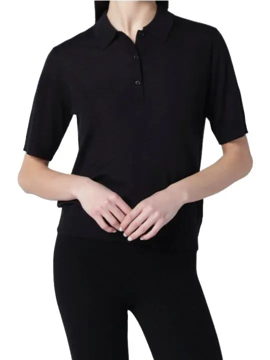Loulou De Saison Migo Fluid Cashmere Polo - Black