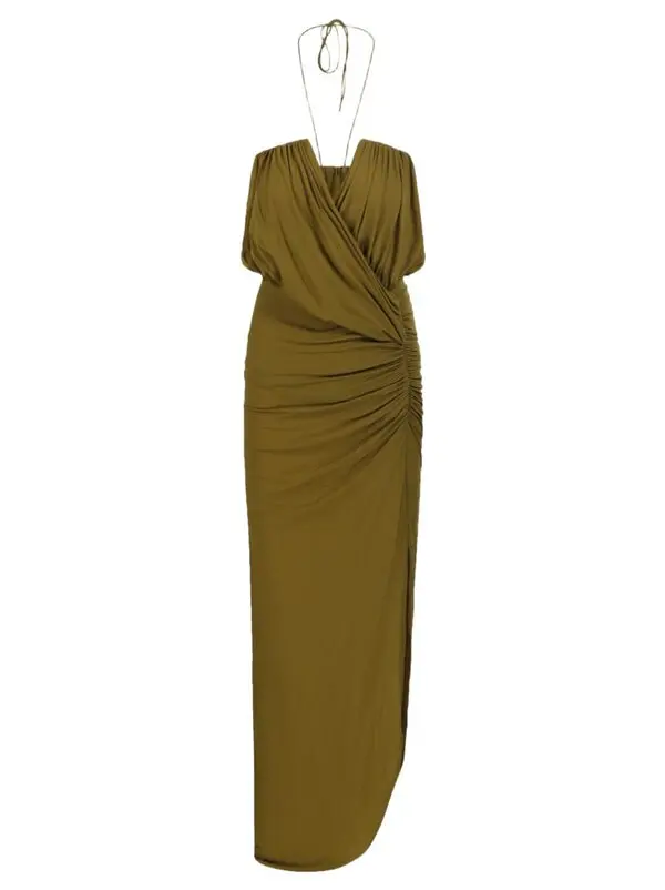 AMAZUIN Giselle Draped Maxi Dress - Brown