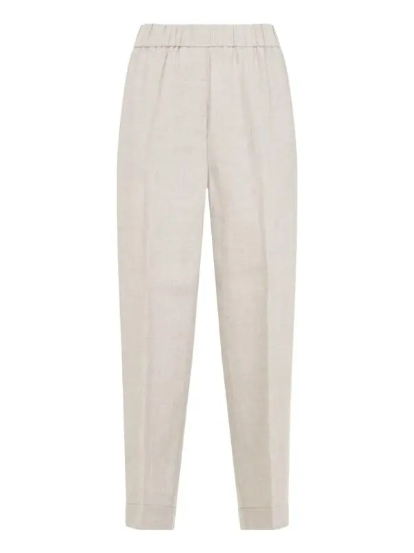 Peserico Elasticated Ankle-length Trousers - Beige Rafica