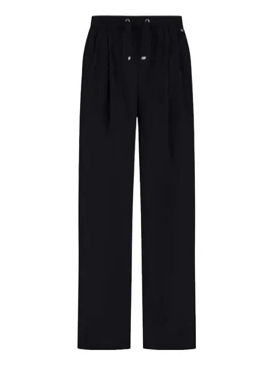 Herno Drawstring Pleated Palazzo Pants - Black