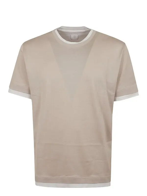 Eleventy Contrast Trim T-shirt - Nude