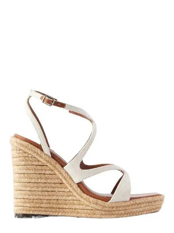JIMMY CHOO Ayla 110 Espadrille Wedge Sandals - Nude
