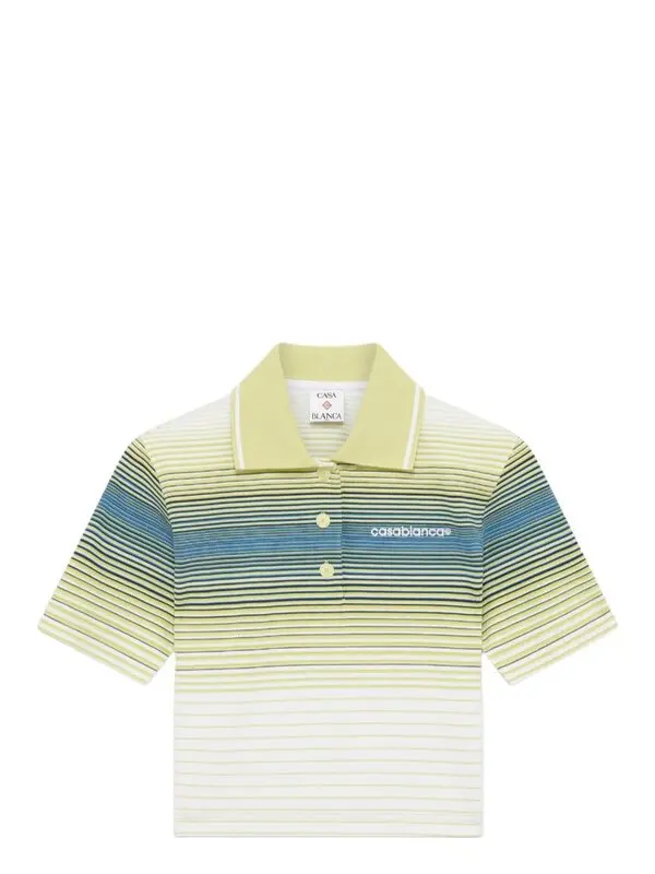 Casablanca Striped Polo T-shirt - Green/white