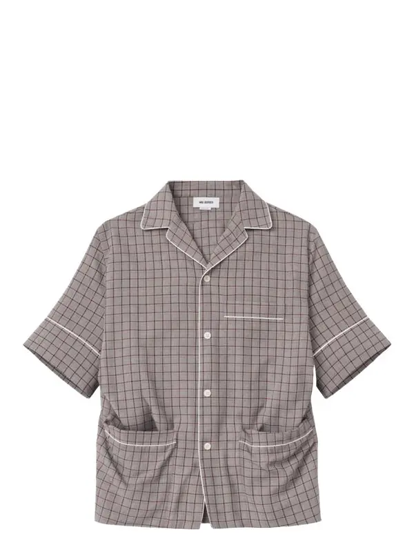 HED MAYNER Plaid Short-sleeved Shirt - Gray