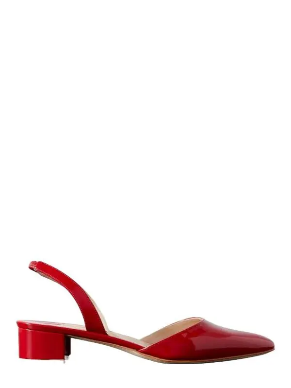 Manolo Blahnik Patent Leather Slingback Pumps - Red
