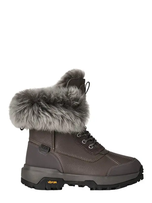 UGG Adirondack Lace-up Boots With Sheepskin Cuff - Charcoal-grey